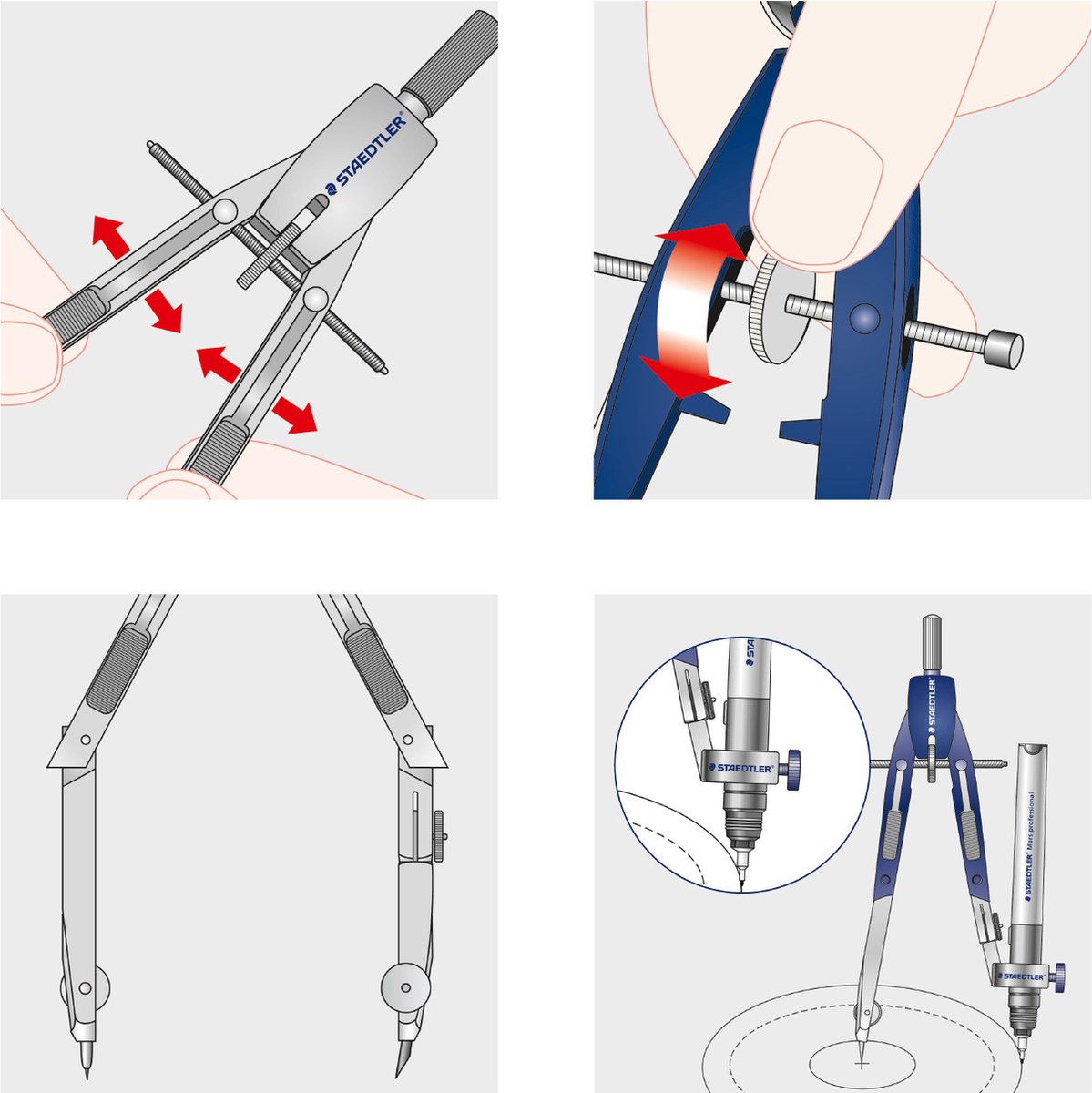 STAEDTLER Mars 553 passer met snelverstelling | bol