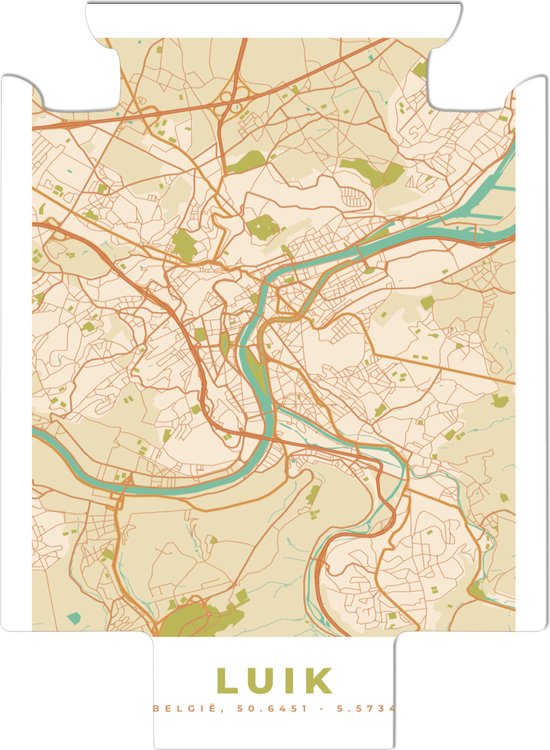 Verwisselbare print voor Fotokoffer - Luik - Luik - Stadskaart - Kaart ...