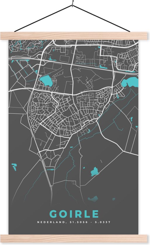 Posterhanger incl. Poster - Schoolplaat - Kaart - Stadskaart - Goirle ...