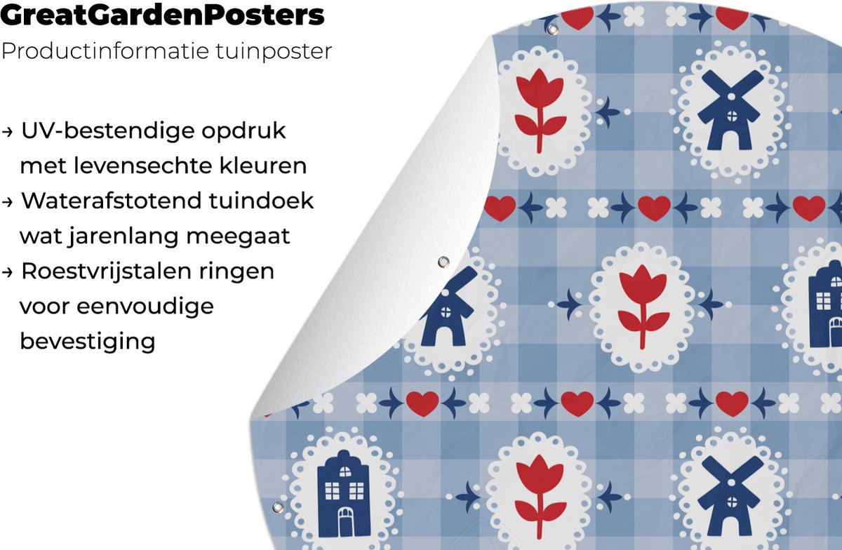 Tuincirkel tekening van een Delfts blauw patroon met Nederlandse ...