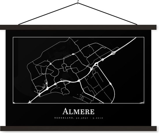 Posterhanger incl. Poster - Schoolplaat - Stadskaart - Almere - Kaart ...