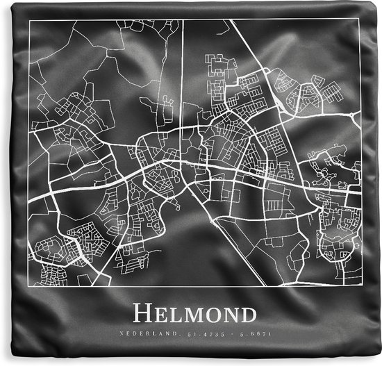 Kussenhoes 60x60 cm - Plattegrond - Helmond - Kaart - Stadskaart ...