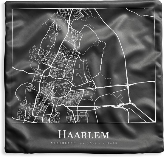 Kussenhoes 50x50 cm - Plattegrond - Haarlem - Stadskaart - Kaart ...