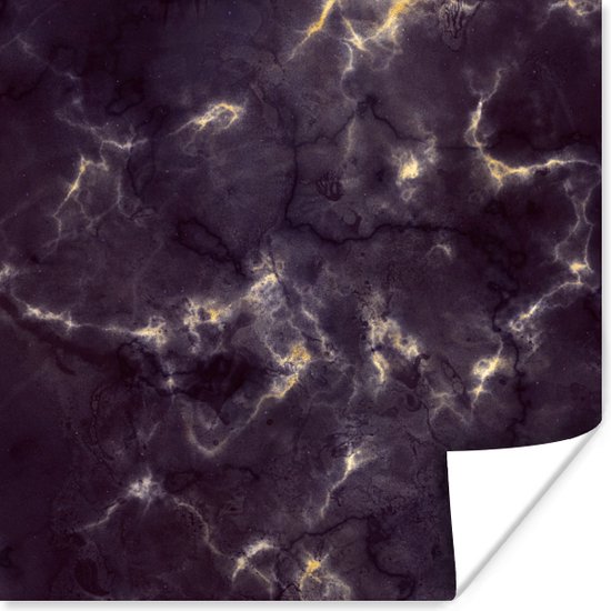 Poster Goud - Edelstenen - Agaat steen - Geode - 75x75 cm | bol