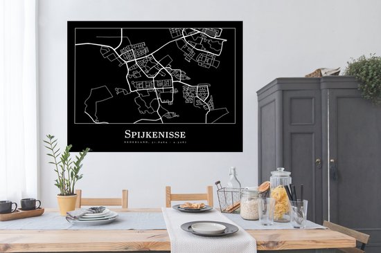 Poster Spijkenisse - Kaart - Stadskaart - Plattegrond - 160x120 cm XXL ...