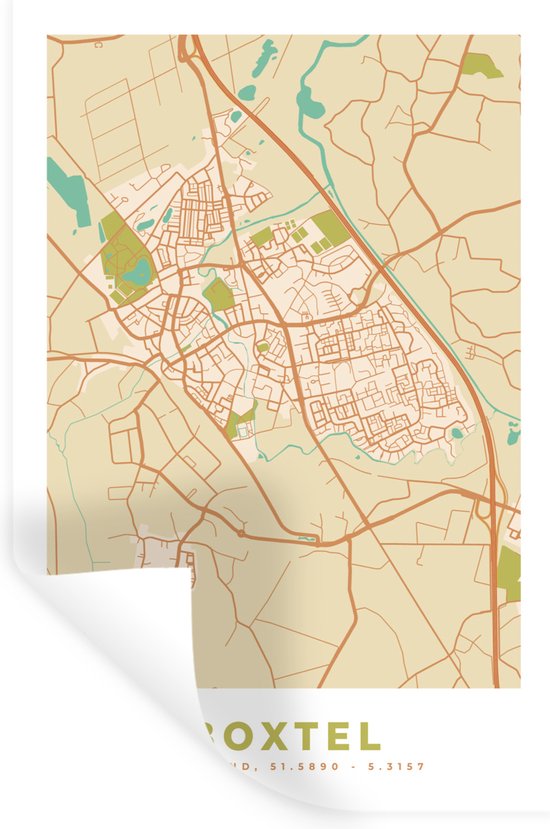 Muurstickers - Sticker Folie - Boxtel - Plattegrond - Kaart ...