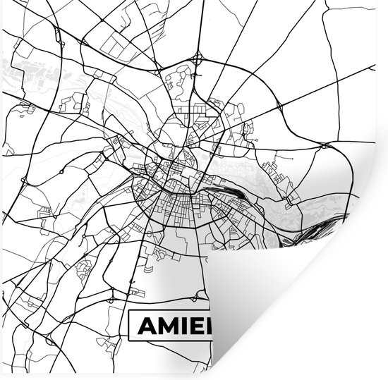Muurstickers - Sticker Folie - Amiens - Kaart - Plattegrond - Frankrijk ...
