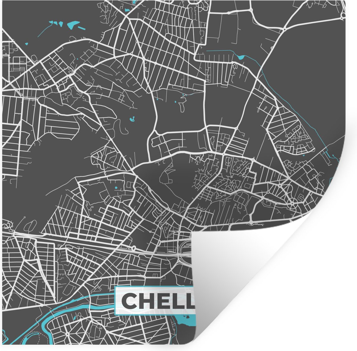 Stickers Stickers muraux - France - Carte - Plan - Chelles - Plan de ville - 120x120... | bol.com