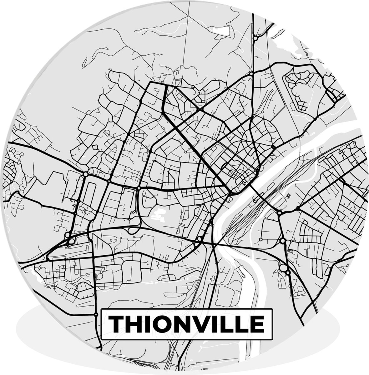 Wall Circle - Wall Circle Indoor - Map - City Map - France - Thionville ...