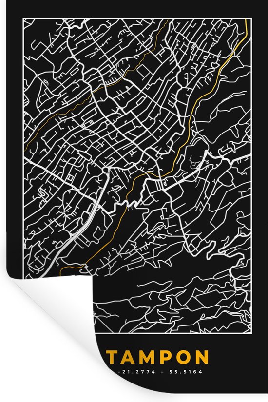 Stickers Stickers muraux - Carte - Plan de ville - Le Tampon - Carte ...