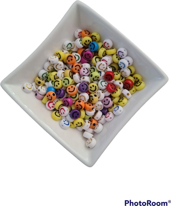 Smiley kralen - Emoji kralen - Smileymix - kralenset - acryl - 300 ...