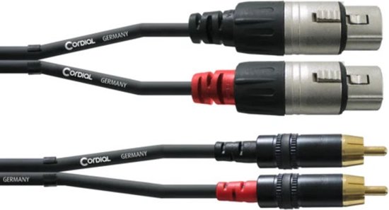 Cordial CFU 1,5 FC Audio Adapterkabel [2x XLR-bus - 2x Cinch-stekker] 1 ...