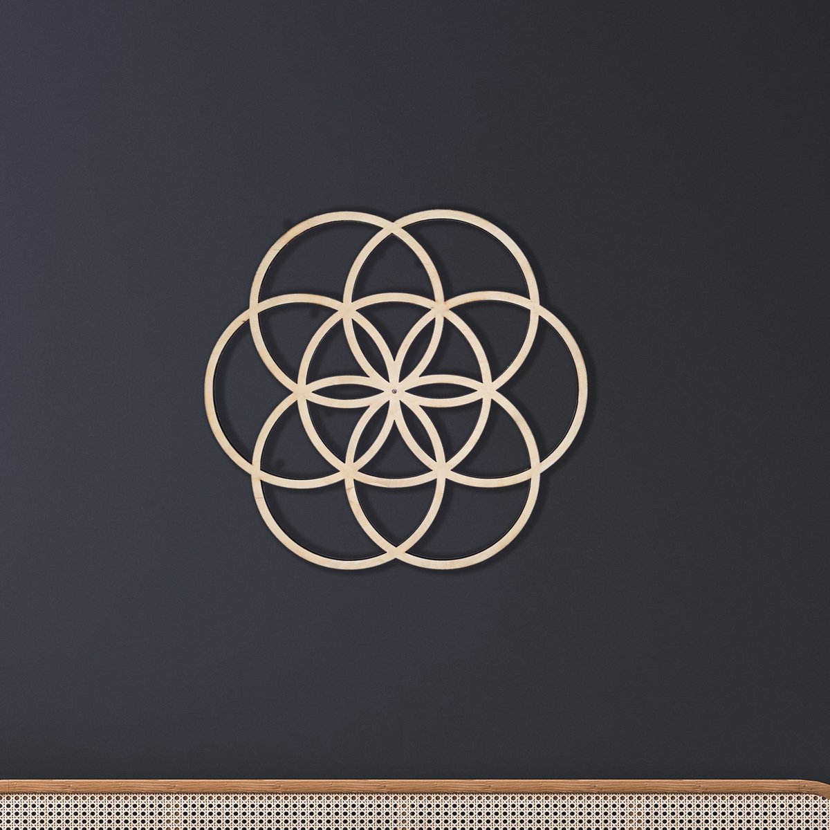 Mandala Eternal Flower - woondecoratie - hout doorsnede 50 cm | bol.com