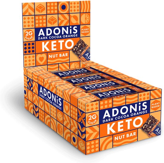 Adonis Keto Nut Bars - Chocolade & Sinaasappel - Keto - Vegan ...