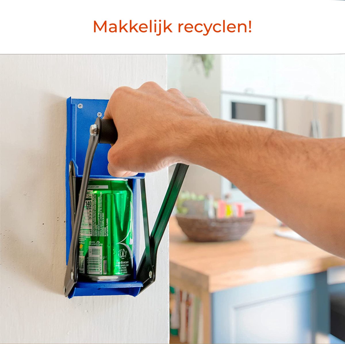 AYOO® Blikjespers met Ingebouwde Opener - Flessenpers - Blauw - Blikjes ...