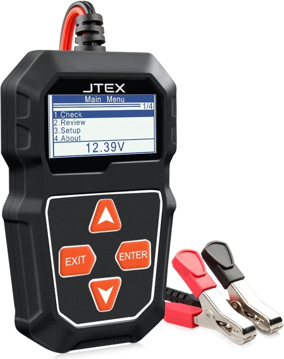 JTEX Professionele Auto & Motor Accu Batterij tester - 12V - Accutester ...