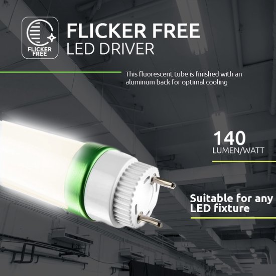 LED T8 TL Buis 60cm 8W 1120lm | Pro serie | vervangt 18W - 3000K - Warm ...