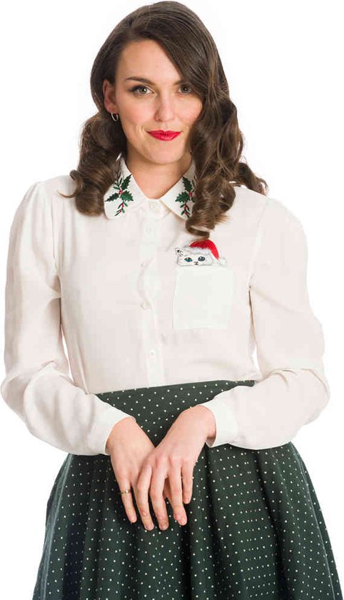 Dancing Days Blouse -L- POCKET CAT Wit | bol.com