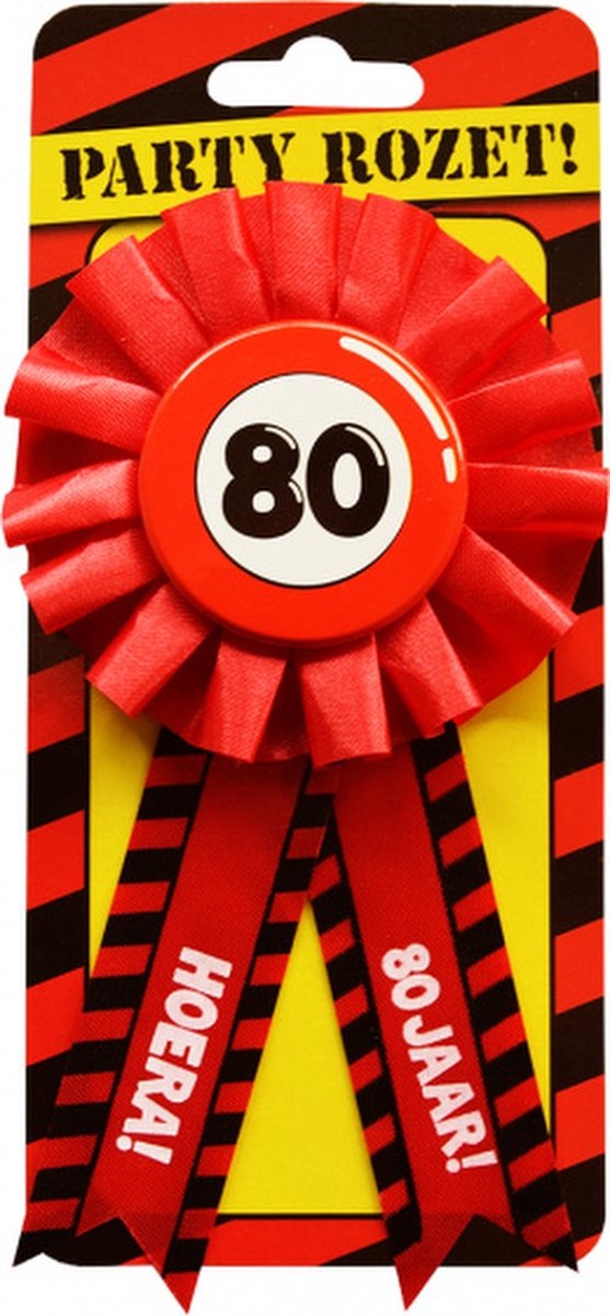 rozet Hoera 80 Jaar 15 x 8 cm polyester rood | bol.com