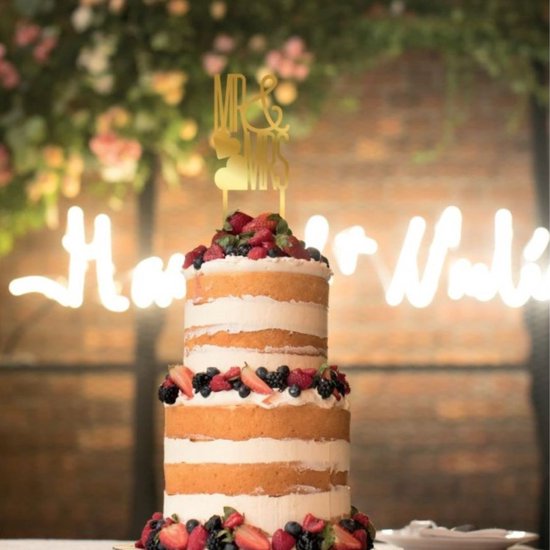 PERFECT DAY - taarttopper bruiloft - taart topper huwelijk - bruidspaar - mr&mrs - goud | bol.com