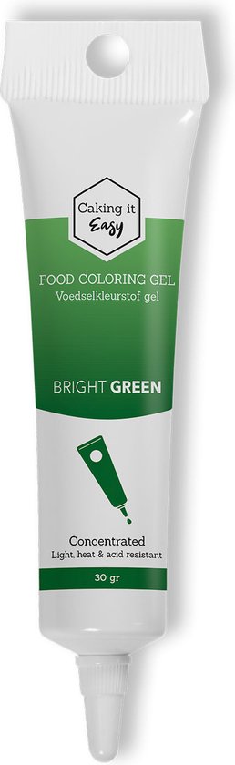 Caking it Easy ® - Eetbare Gel kleurstof | Bright Green / Fel Groen ...