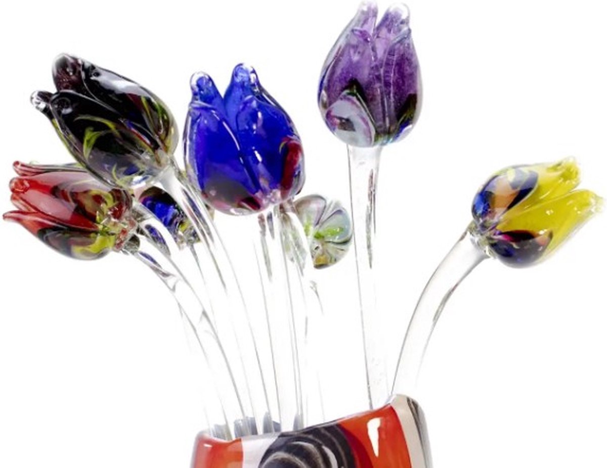 Tulipe Multi violette - tulp en verre 50 cm – fleur en verre – art du ...