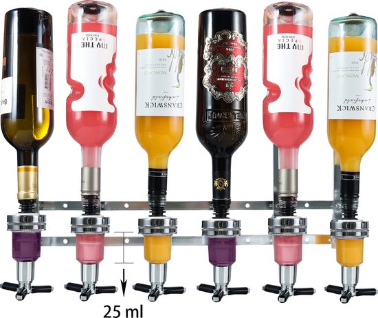 Bar Butler Flessenhouder Wandmontage voor 6 Flessen Cocktail ...