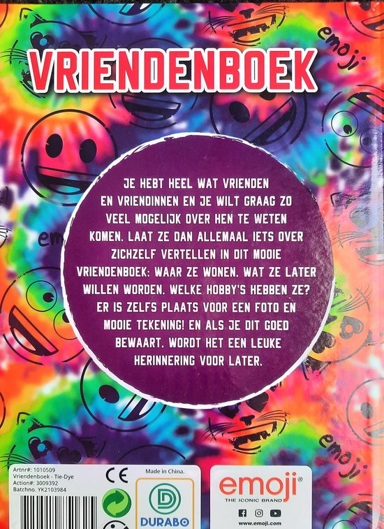 Mijn Vriendenboek Emoji Emoticons - Vriendenboekje Smiley Regenboog ...