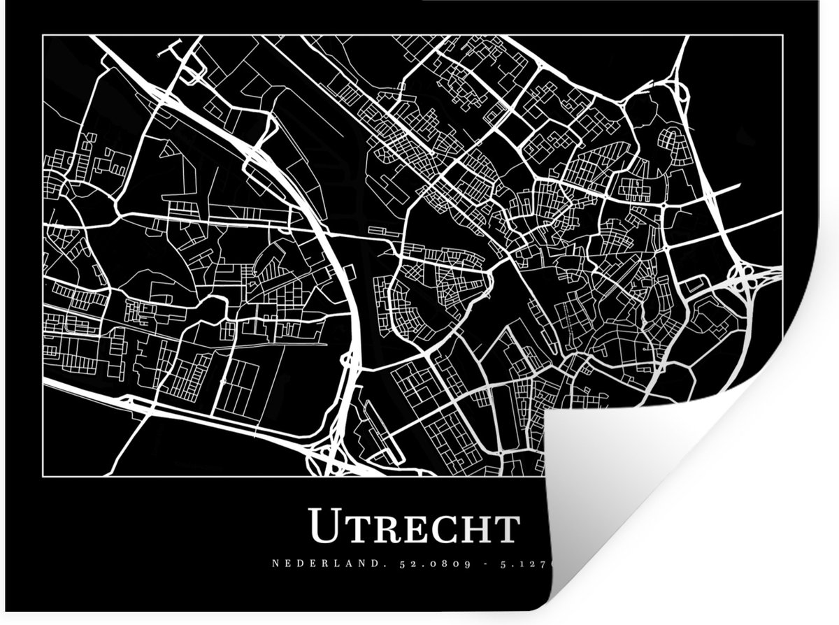 Stickers muraux - Carte - Plan de la ville - Utrecht - Carte - 80x60 cm ...