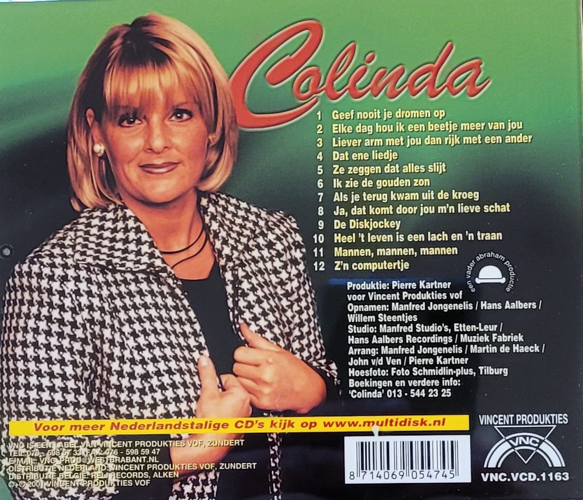 Colinda - Geef Nooit Je Dromen Op - CD, Colinda | CD (album) | Muziek | bol.com