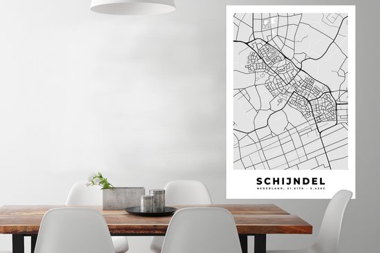 Poster Schijndel - Kaart - Plattegrond - Stadskaart - 80x120 cm | bol.com
