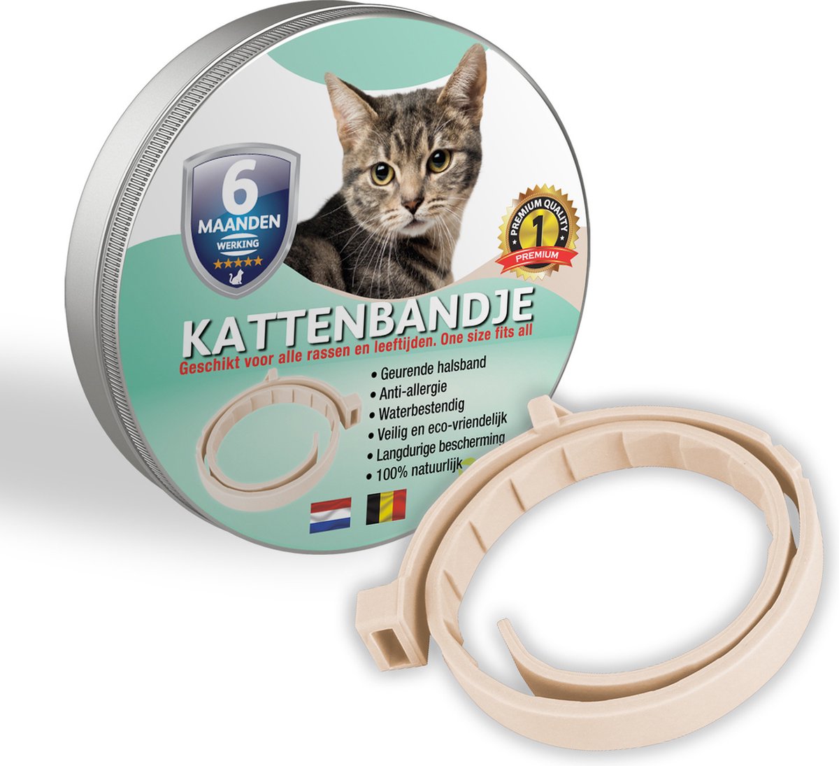 Vlooienband - katten - Creme - 100% natuurlijk - Geen pesticiden ...