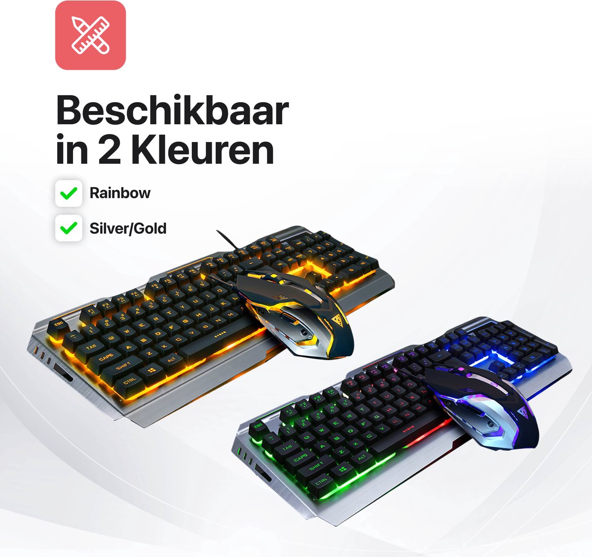 Tavaro Gaming Keyboard en muis Mechanisch - USB - Led verlichting ...