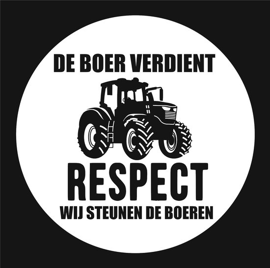 De boer verdient respect 2 stickers. Tractor zwart | bol