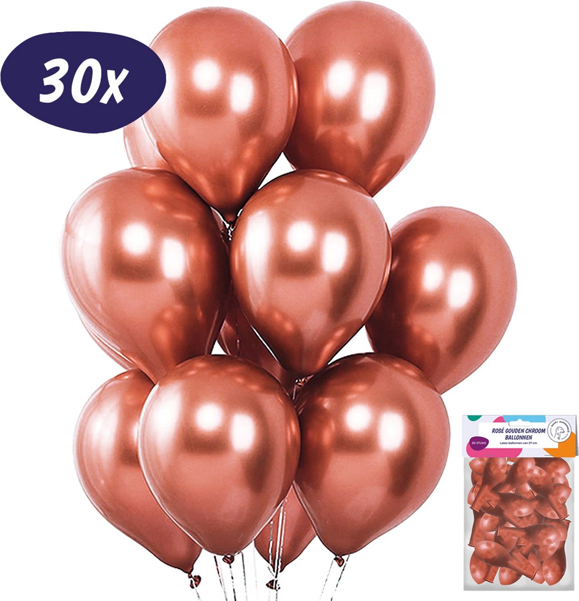 Rose Gouden Ballonnen - Chroom Metallic Ballon - Unicorn Verjaardag ...