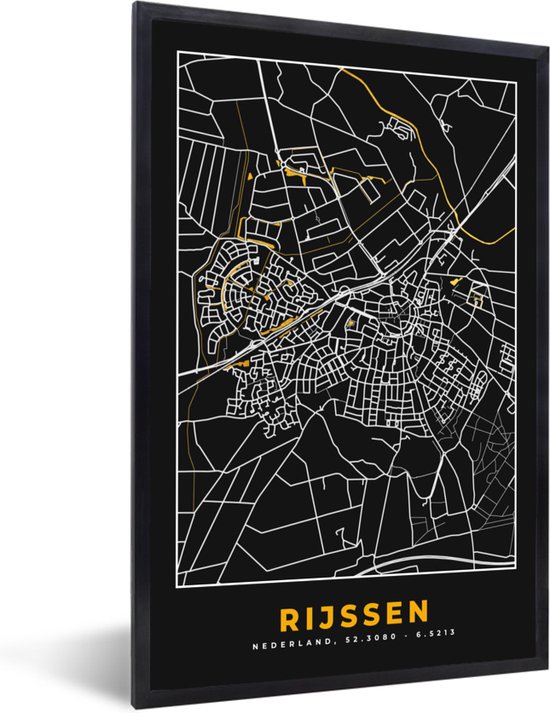 Fotolijst incl. Poster - Rijssen - Plattegrond - Stadskaart - Kaart ...