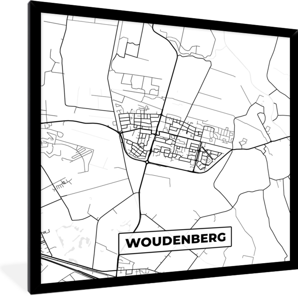 Fotolijst incl. Poster - Plattegrond - Woudenberg - Kaart - Stadskaart ...