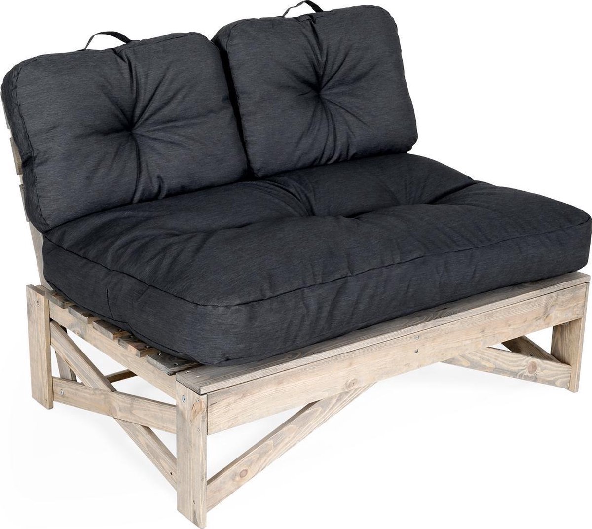 Palletbank met kussens - Pallet tuinbank - Pallet loungeset - Pallet ...