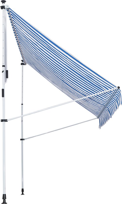 Outsunny Canopy bras pliant pince auvent protection solaire manivelle ...