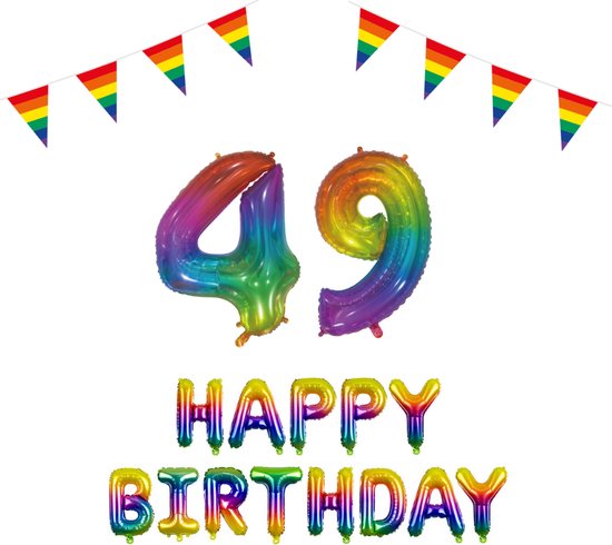49 jaar Verjaardag Versiering Pakket Regenboog | bol