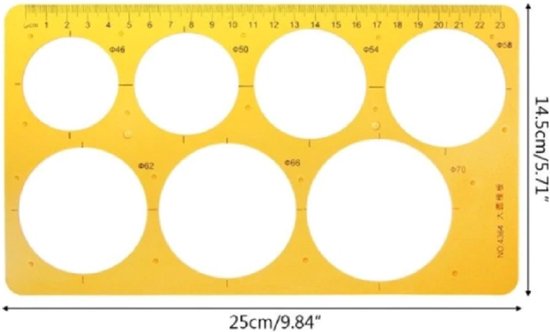Gabarit de cercle - Gabarit de dessin avec 7 cercles différents ...