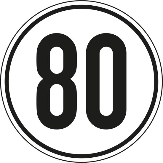 Tempo 80 km sticker 100 mm | bol