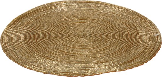 1x stuks placemats/onderleggers goud rond D35 cm - Diner/kerstdiner ...