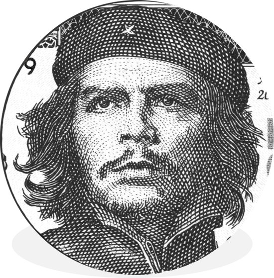 WallCircle - Wandcirkel - Muurcirkel - Zwart-Wit potret van Che Guavara ...