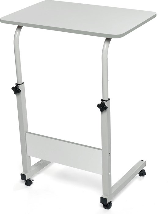 bedtafel - bijzettafel - zijtafel - Laptoptafel met Wielen - Hoog Bureau - in Hoogte... | bol