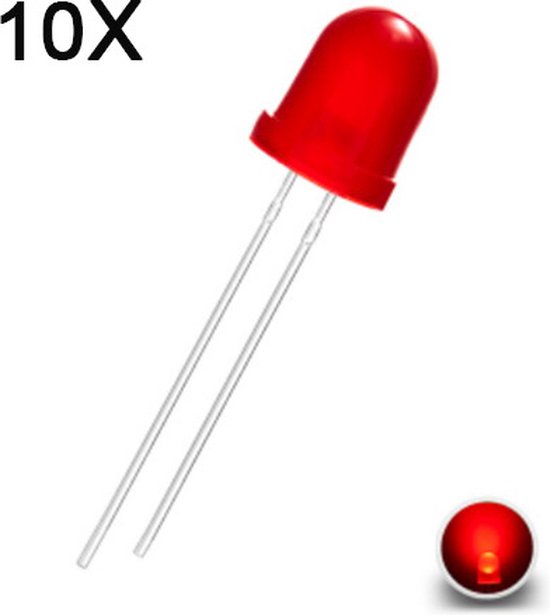 LED Diode - 8mm - Kleur rood - Per 10 stuks | bol