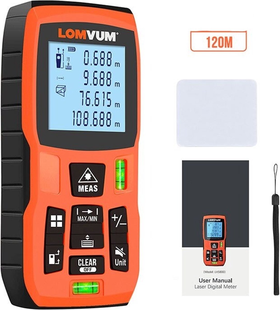Lomvum Laser Afstandsmeter | Meetlint | Afstand Meten | Digitaal ...