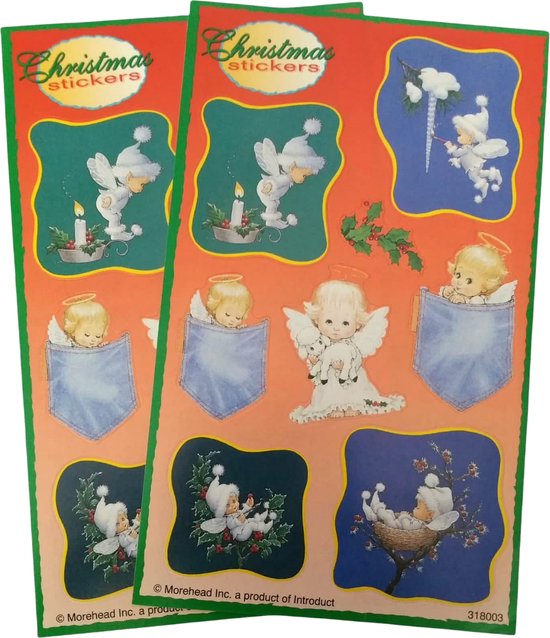 Kerst stickers Engel Rood 2 vellen | bol