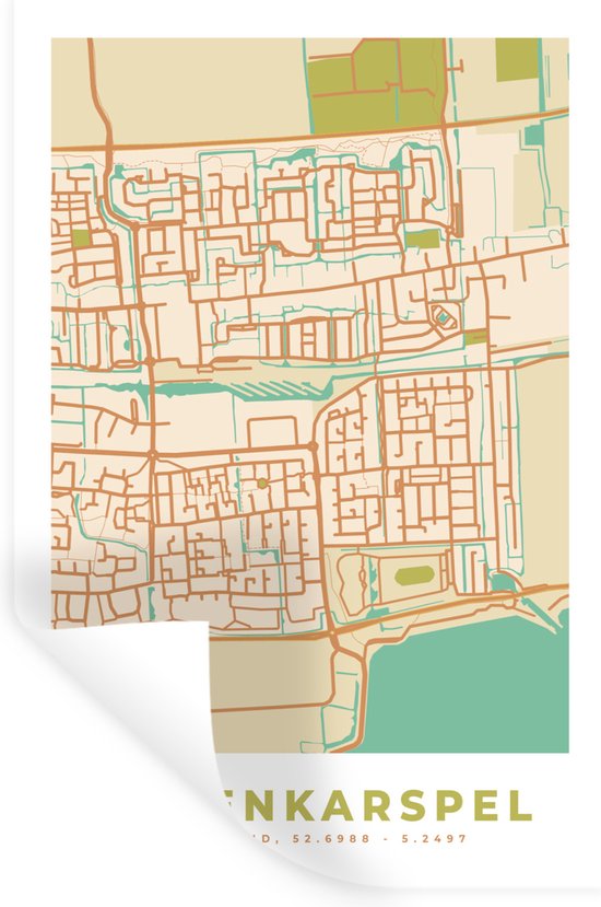 Muurstickers - Sticker Folie - Stadskaart - Bovenkarspel - Nederland ...