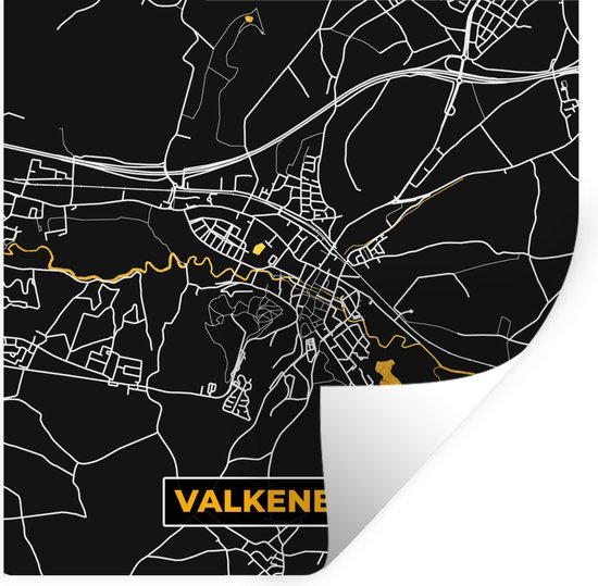Muurstickers - Sticker Folie - Plattegrond - Valkenburg - Stadskaart ...